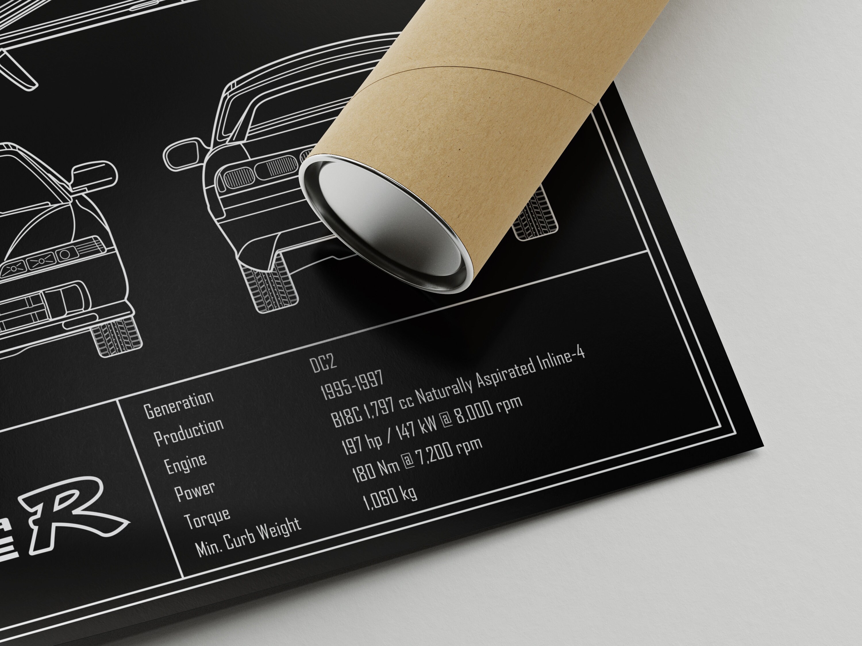 Honda Integra Type-r DC2 JDM Blueprint Poster - Etsy Canada