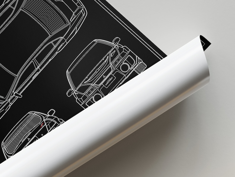 Mitsubishi Lancer Evo 5 Blueprint Poster - Etsy