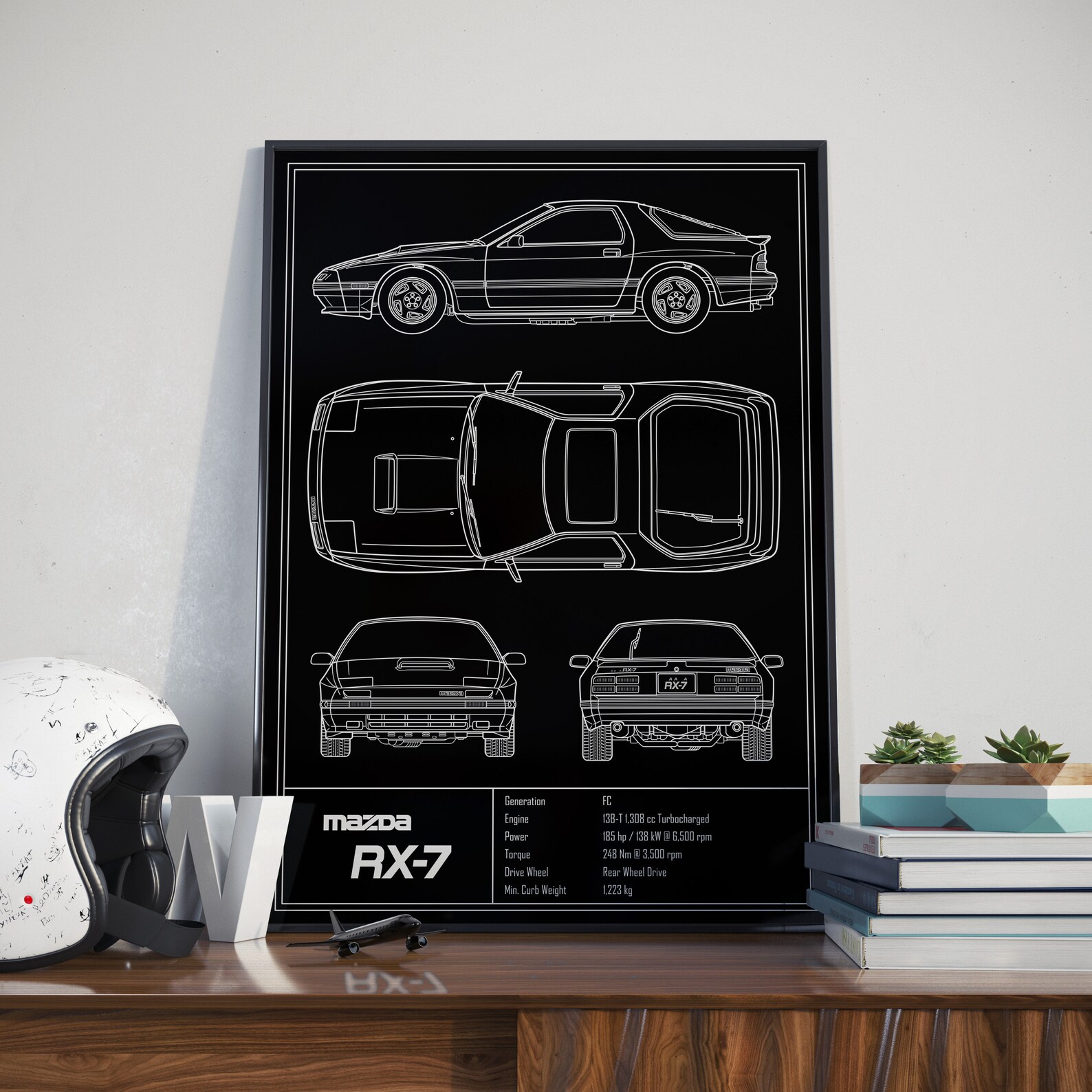 Mazda RX7 FC Blueprint Poster - Etsy Canada