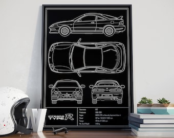 Honda Integra Type R DC2, JDM, Digital Art, Mockups, Digital Download ...