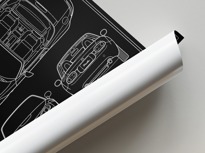 Mazda Miata NC Blueprint Poster - Etsy