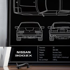 Nissan 300ZX Z31 Blueprint Poster - Etsy