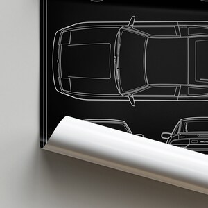 Nissan 180SX Blueprint Poster - Etsy