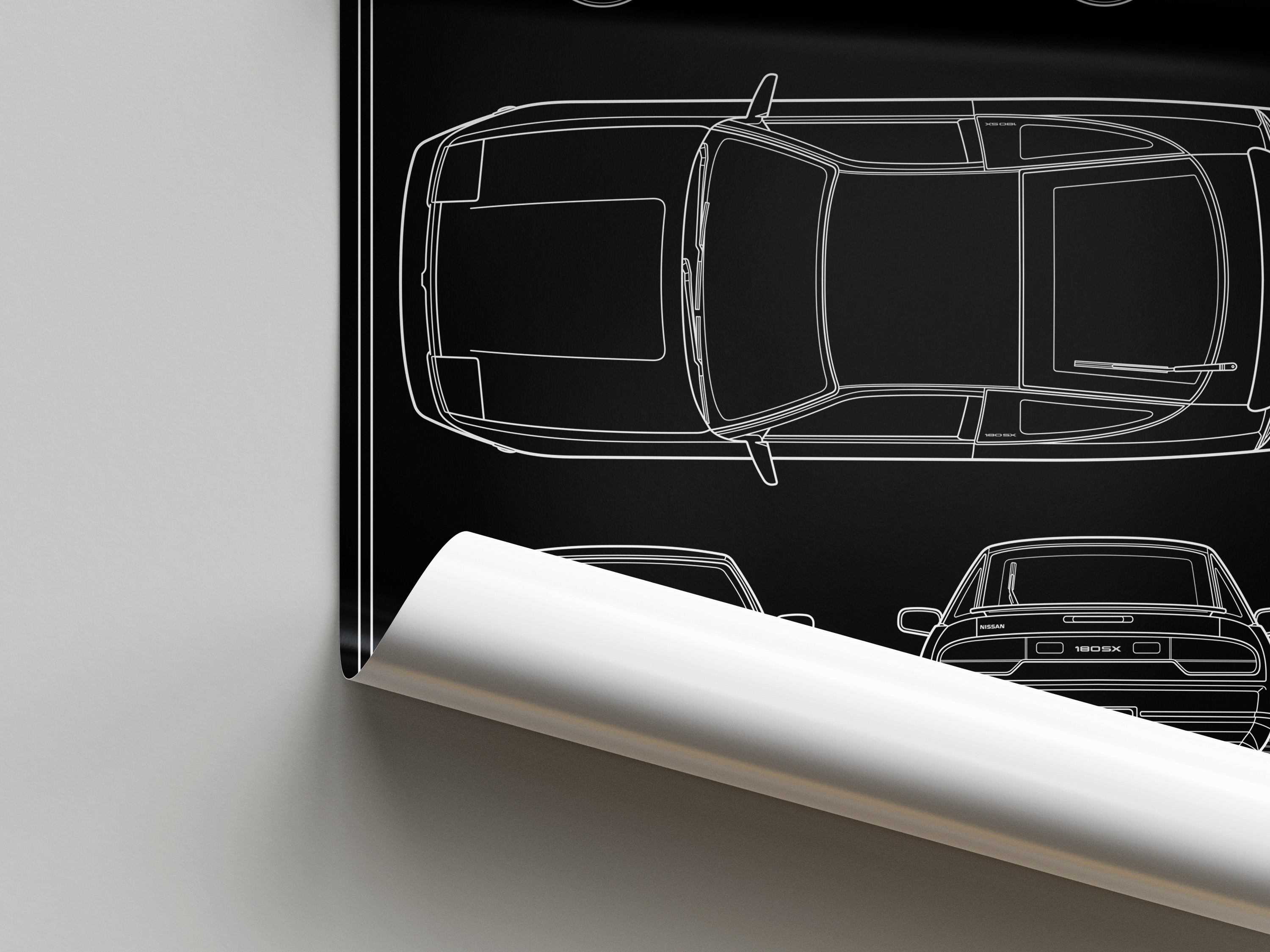Nissan 180SX Blueprint Poster - Etsy