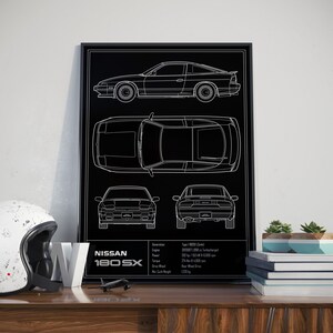 Nissan 180SX Blueprint Poster - Etsy