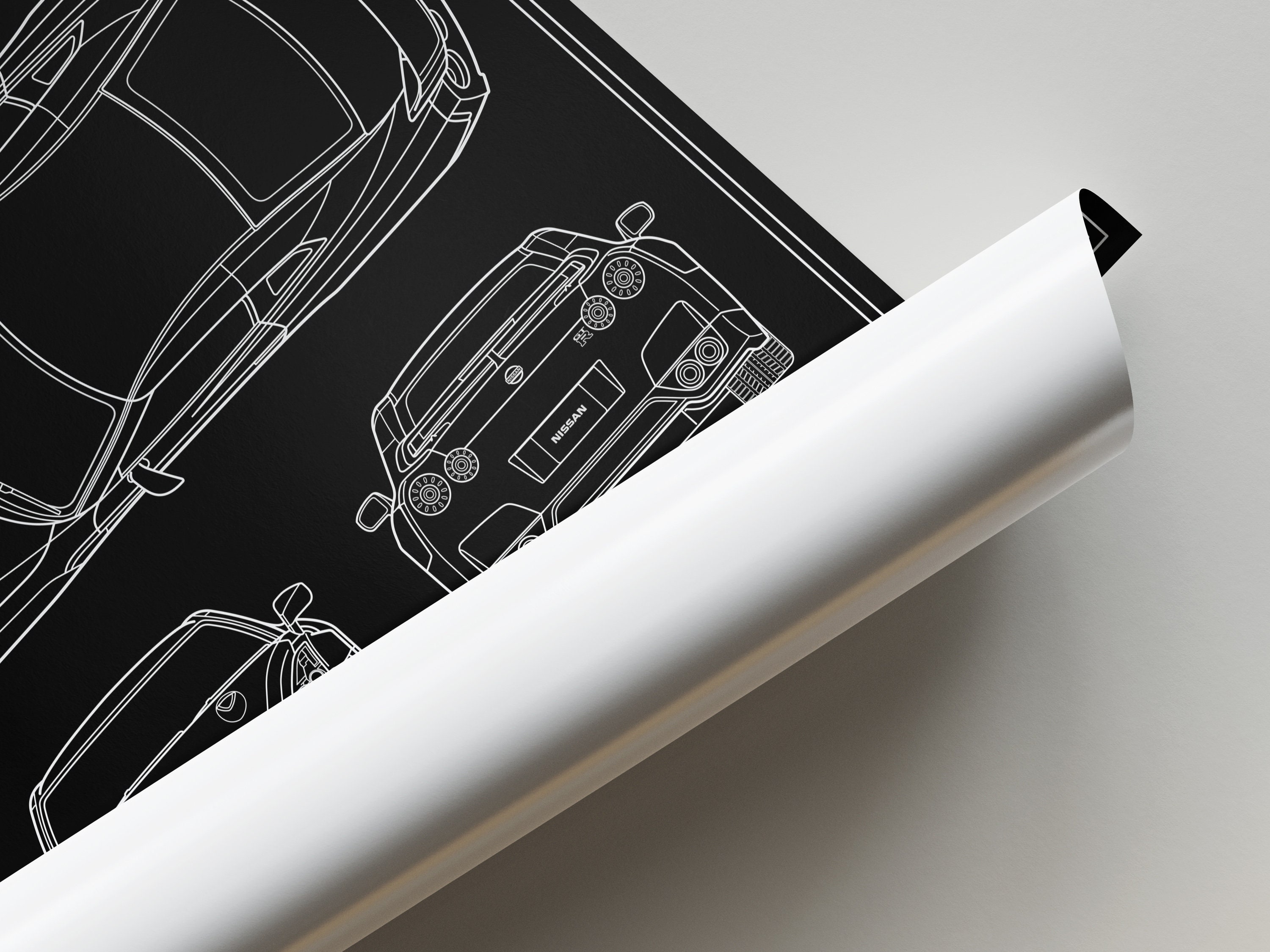 Nissan GTR R35 Blueprint Poster - Etsy Australia
