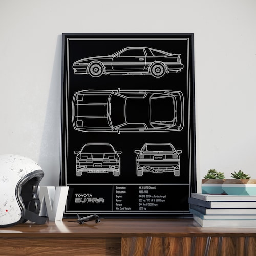 Toyota Supra MK3 Blueprint Poster - Etsy