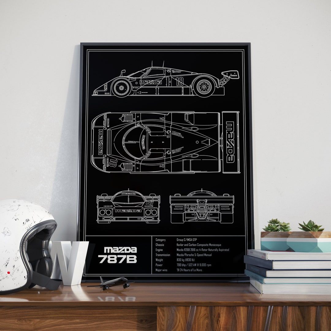 Mazda 787B Blueprint Poster - Etsy