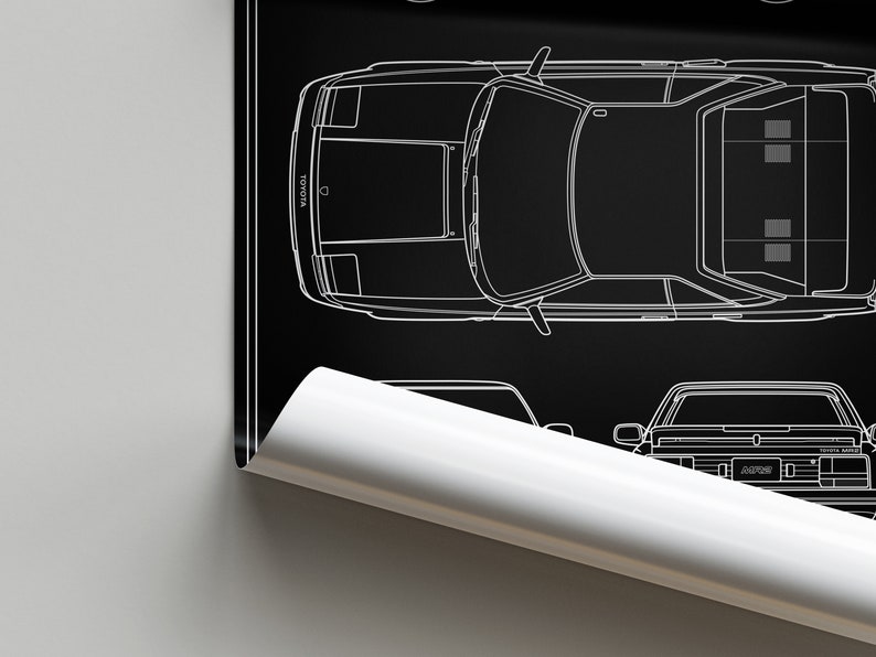 Toyota MR2 AW11 Blueprint Poster - Etsy UK