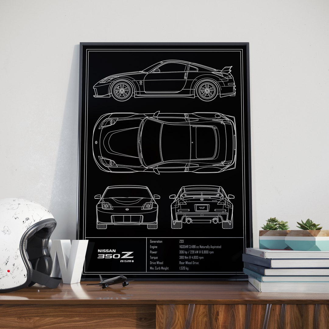 Nissan 350Z NISMO Blueprint Poster - Etsy