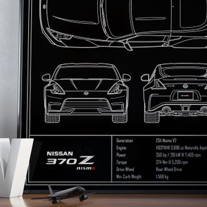 Nissan 370Z NISMO V2 Blueprint Poster - Etsy
