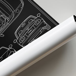 Mazda Miata NB Blueprint Poster - Etsy