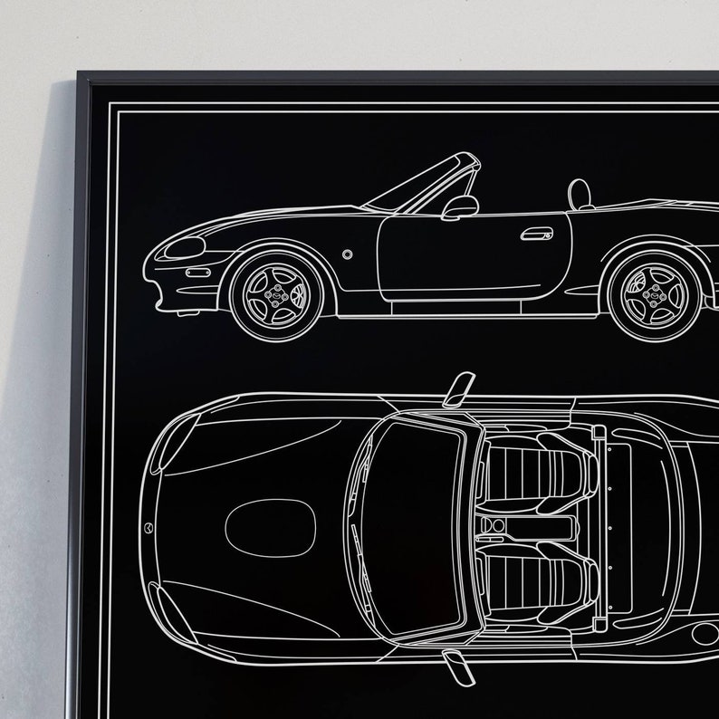 Mazda Miata NB Blueprint Poster - Etsy
