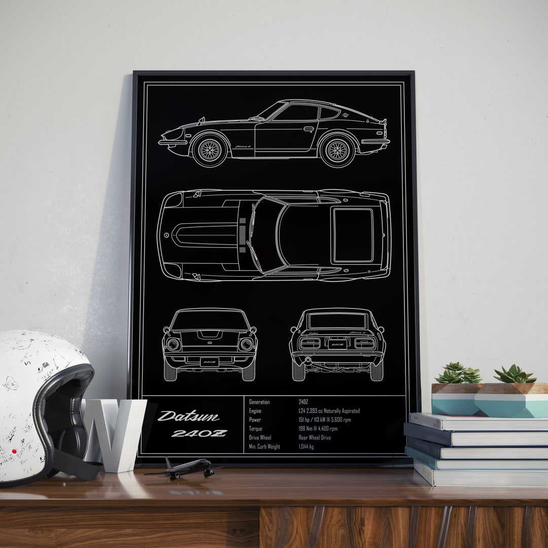 Datsun 240Z S30 Blueprint Poster - Etsy