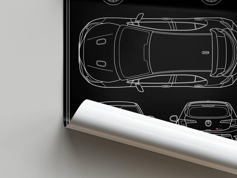 Toyota Corolla GR SPORT Blueprint Poster - Etsy