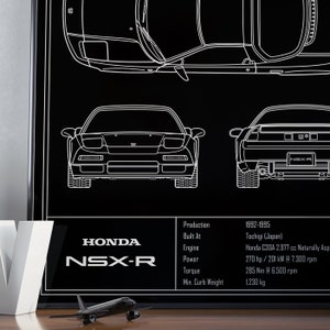 Honda NSX Blueprint Poster - Etsy Canada