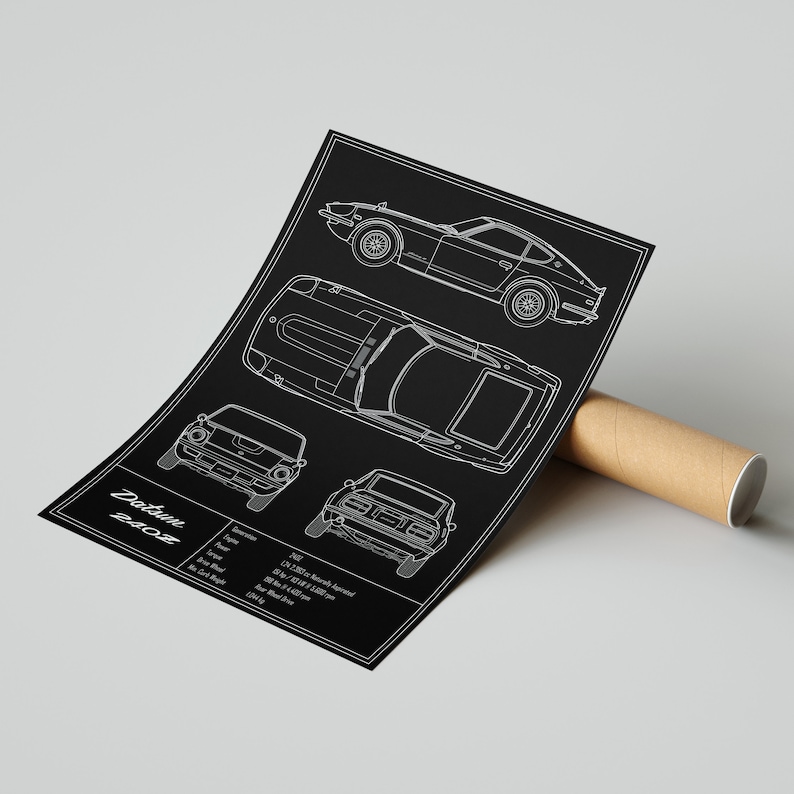 Datsun 240Z S30 Blueprint Poster - Etsy