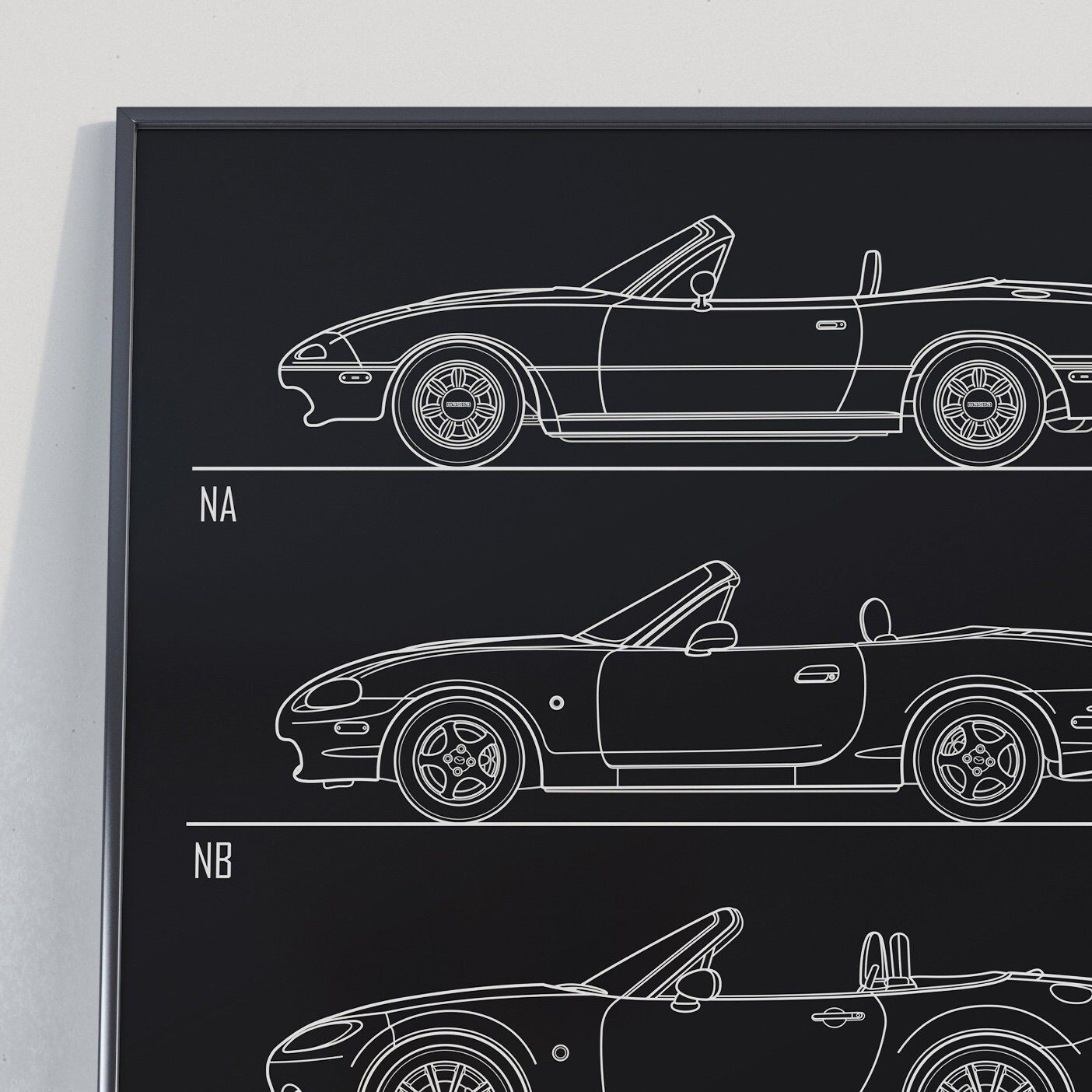Mazda MX5 Miata Evolution Blueprint Poster - Etsy