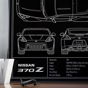 Nissan 370Z Z34 Blueprint Poster - Etsy