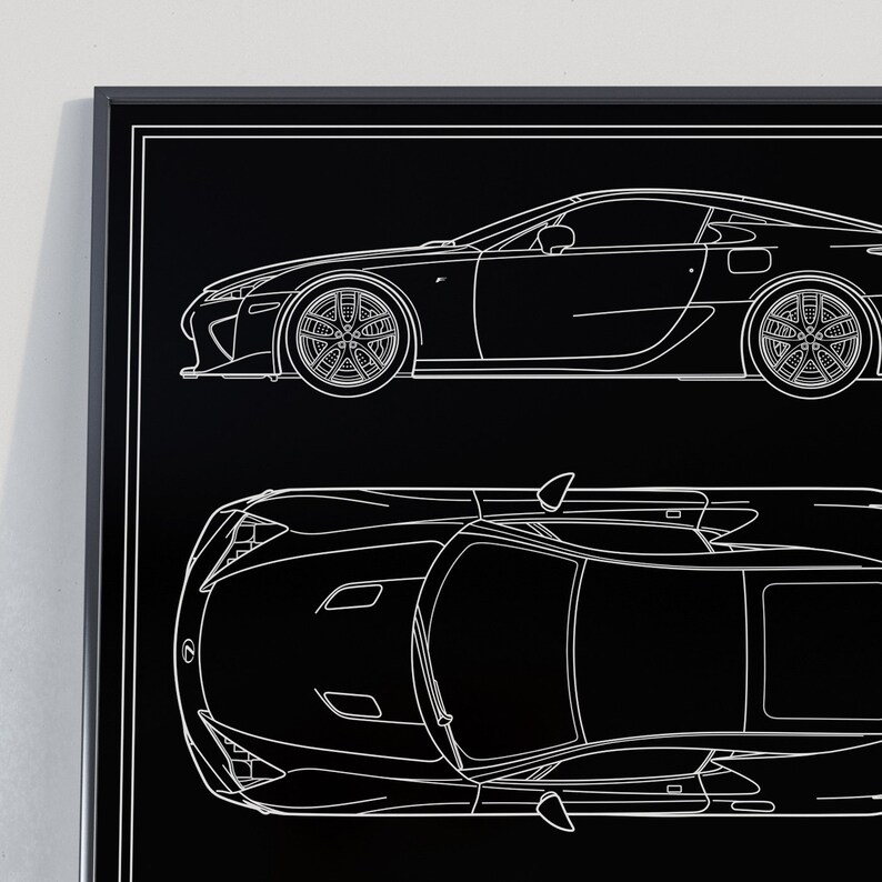 Lexus LFA Blueprint Poster Print - Etsy