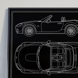 Mazda Miata NC Blueprint Poster - Etsy