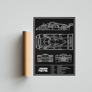 Mazda 787B Blueprint Poster - Etsy