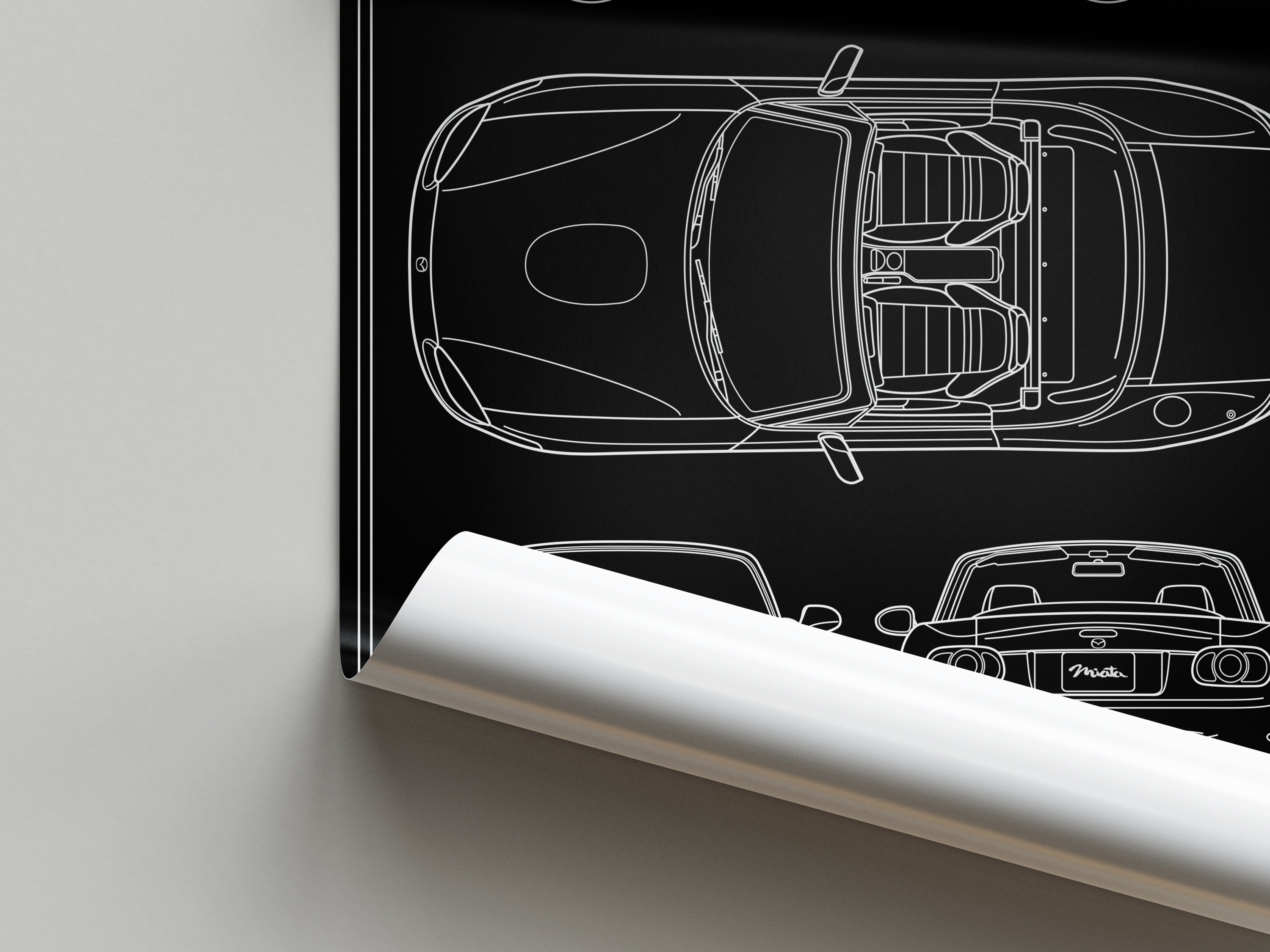 Mazda Miata NB Blueprint Poster - Etsy