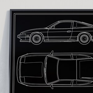 Nissan 180SX Blueprint Poster - Etsy