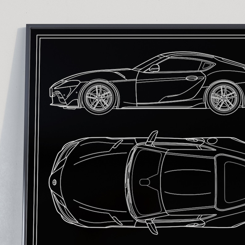 Toyota Supra MK5 A90 Blueprint Poster - Etsy