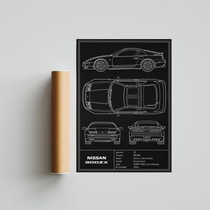 Nissan 300ZX Z32 Blueprint Poster - Etsy