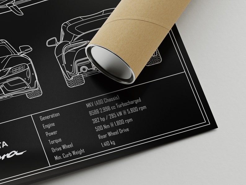 Toyota Supra MK5 A90 Blueprint Poster - Etsy