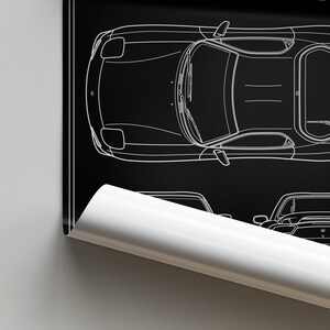 Mazda RX7 FD Blueprint Poster - Etsy