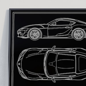 Toyota Supra MK5 A90 Blueprint Poster - Etsy