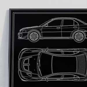 Mitsubishi Lancer Evo 5 Blueprint Poster - Etsy