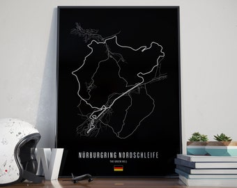 Nurburgring Nordschleife Layout Wall Art, Poster, F1 Formula 1 Track ...