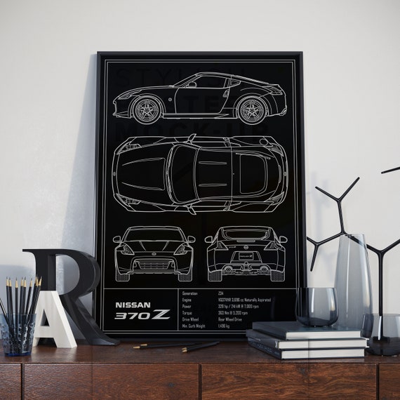 Nissan 370Z Z34 Blueprint Poster | Etsy