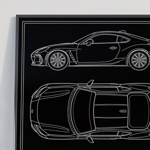 Subaru BRZ Blueprint Poster (2022) - Etsy