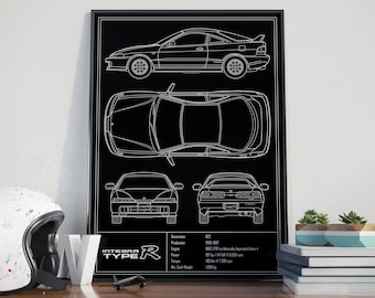 Honda Integra Type R DC2, JDM, Digital Art, Mockups, Digital Download ...