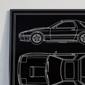 Mazda RX7 FC Blueprint Poster - Etsy