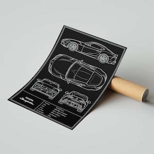 Toyota Supra MK5 A90 Blueprint Poster - Etsy