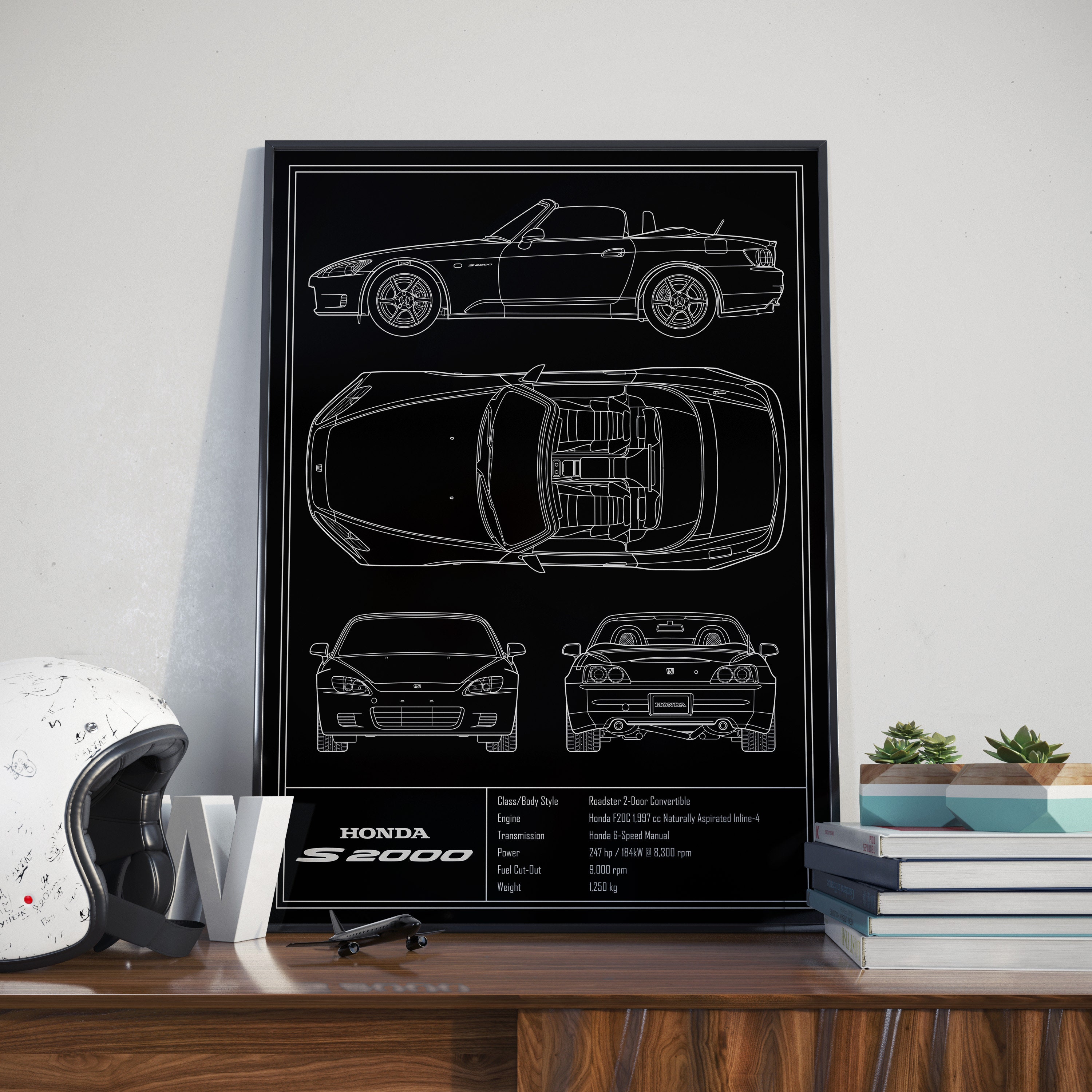 Honda S2000 AP1 Blueprint Poster | Etsy UK