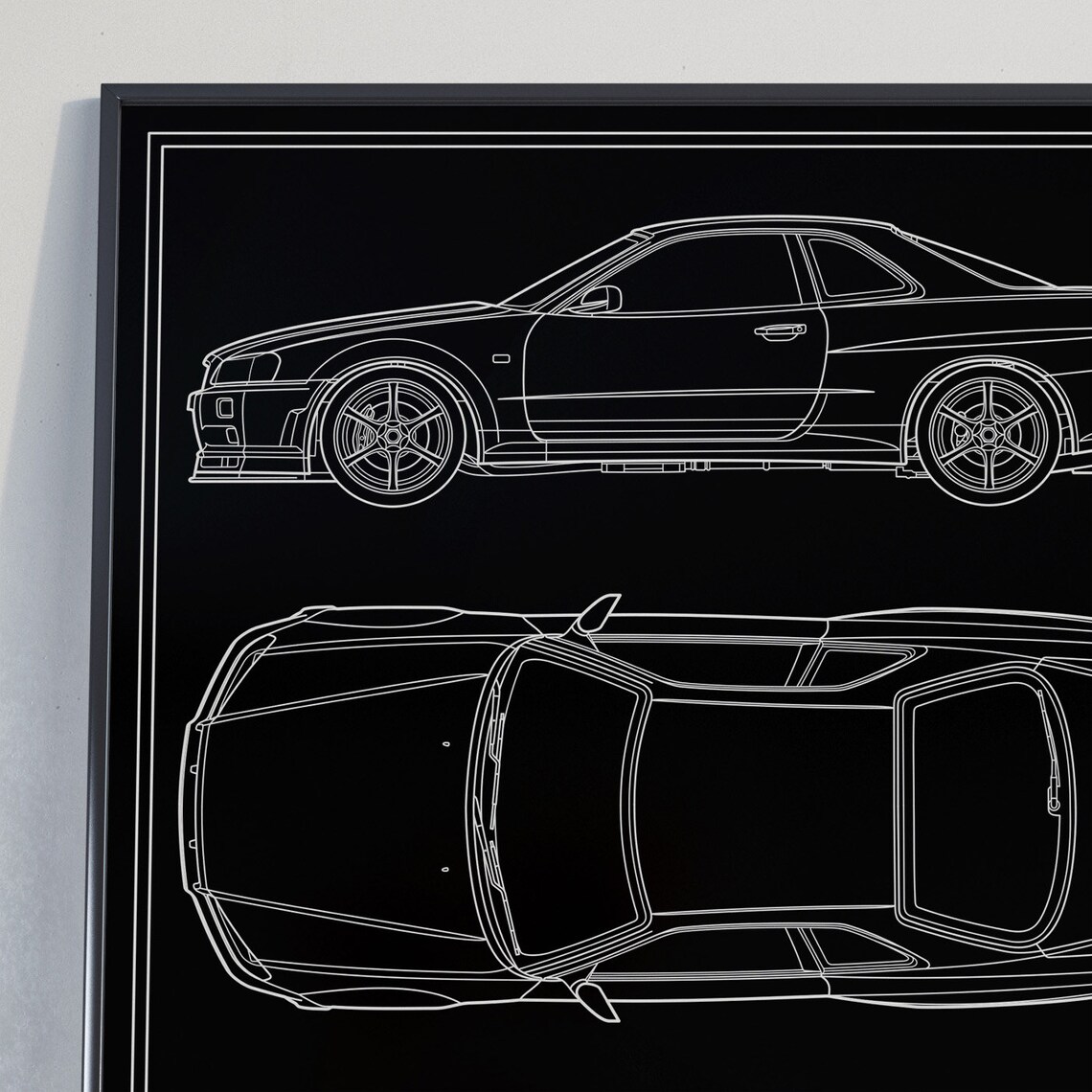 Nissan Skyline R34 GTR Blueprint Poster - Etsy