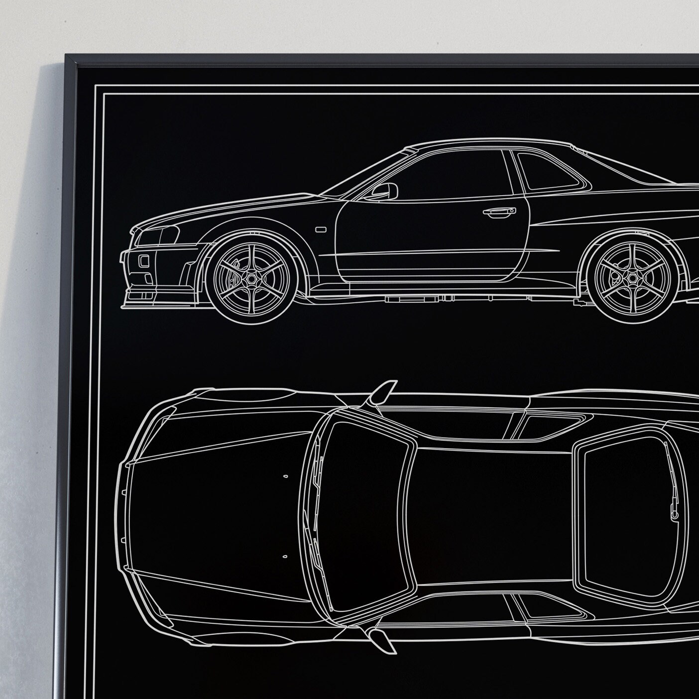 Nissan Skyline R34 GTR Blueprint Poster - Etsy UK