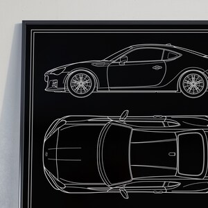 Subaru BRZ Blueprint Poster (2012-2016) - Etsy