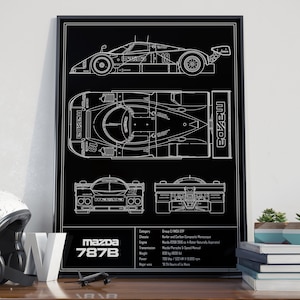 Mazda 787B Blueprint Poster - Etsy