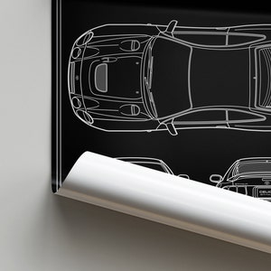 Toyota Celica ST205 GT-FOUR Blueprint Poster - Etsy