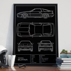 Toyota Supra MK3 Blueprint Poster - Etsy