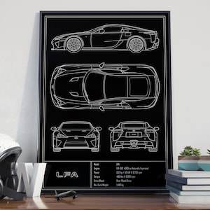 Lexus LFA Blueprint Poster Print - Etsy