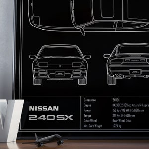 Nissan 240SX S13 Blueprint Poster - Etsy