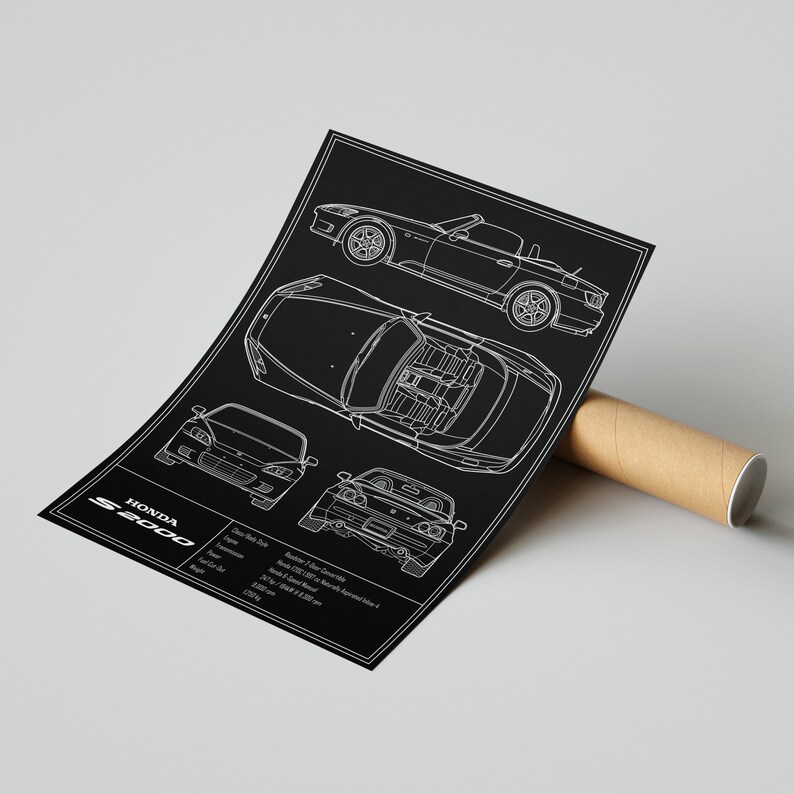 Honda S2000 AP1 Blueprint Poster - Etsy